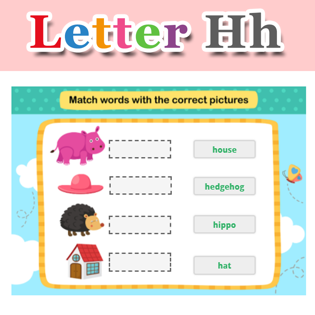 Match Words with the Correct Pictures - Letter H - iWorksheets | Free ...