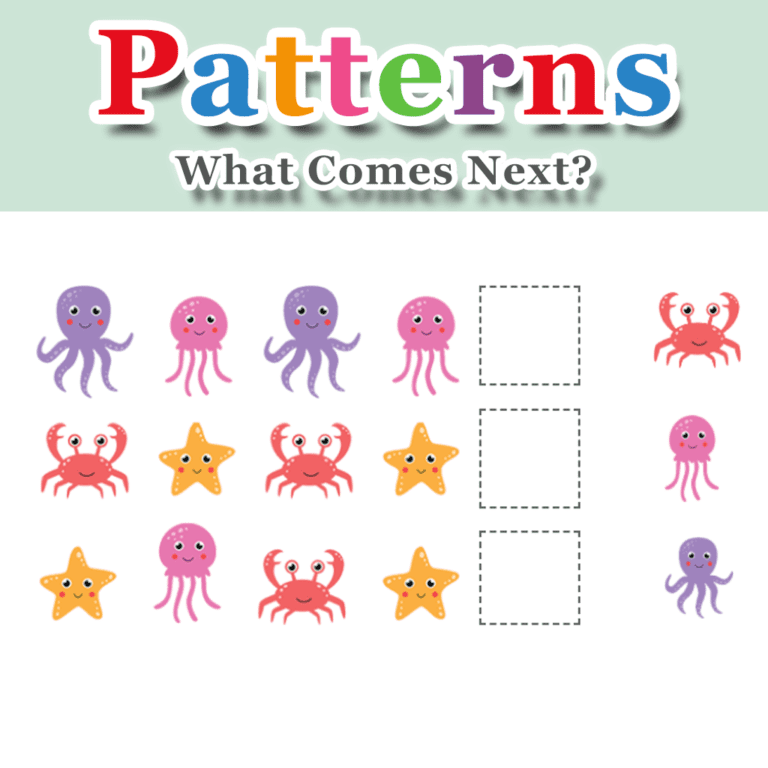What Comes Next? (Pattern) - Set B - iWorksheets | Free Interactive ...